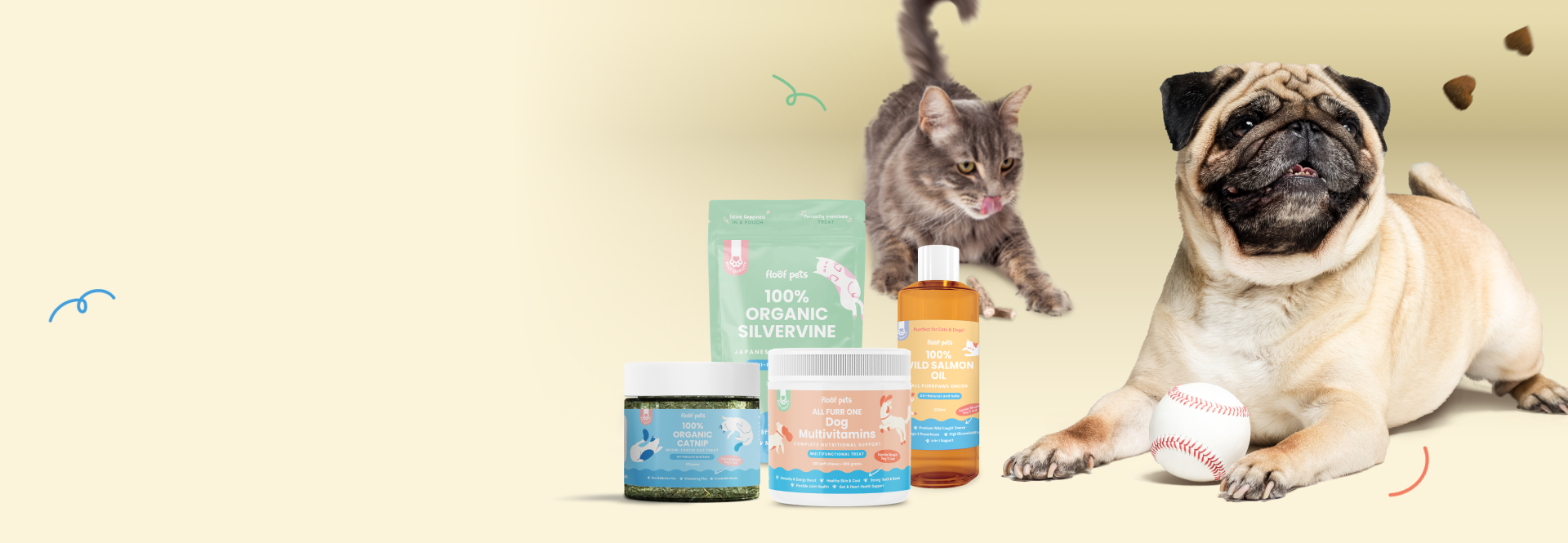 Floof Pets Organic Catnip and Dog Supplements